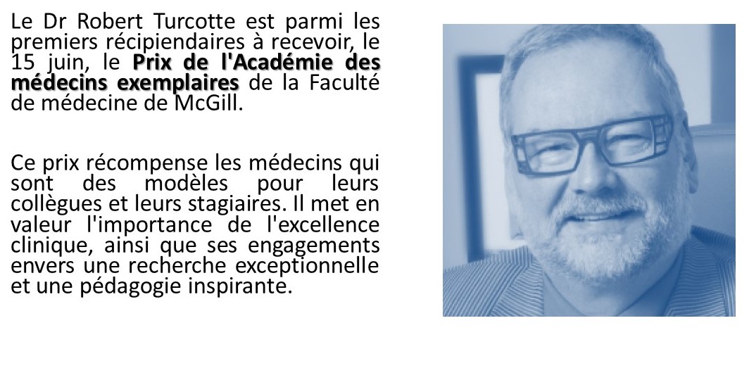 Sarcome McGill | Toutes nos sincères félicitations Dr. Turcotte!