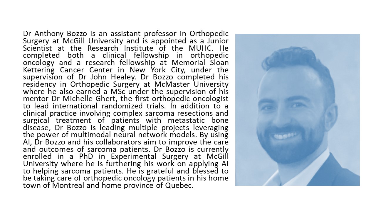McGill Sarcoma | Warmest of welcomes, Dr. Anthony Bozzo!
